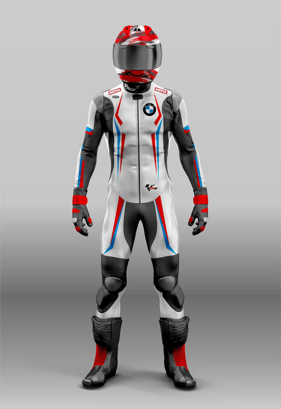 Custom BMW S1000RR Motorcycle Leather Racing Suit In White – MiloRacing